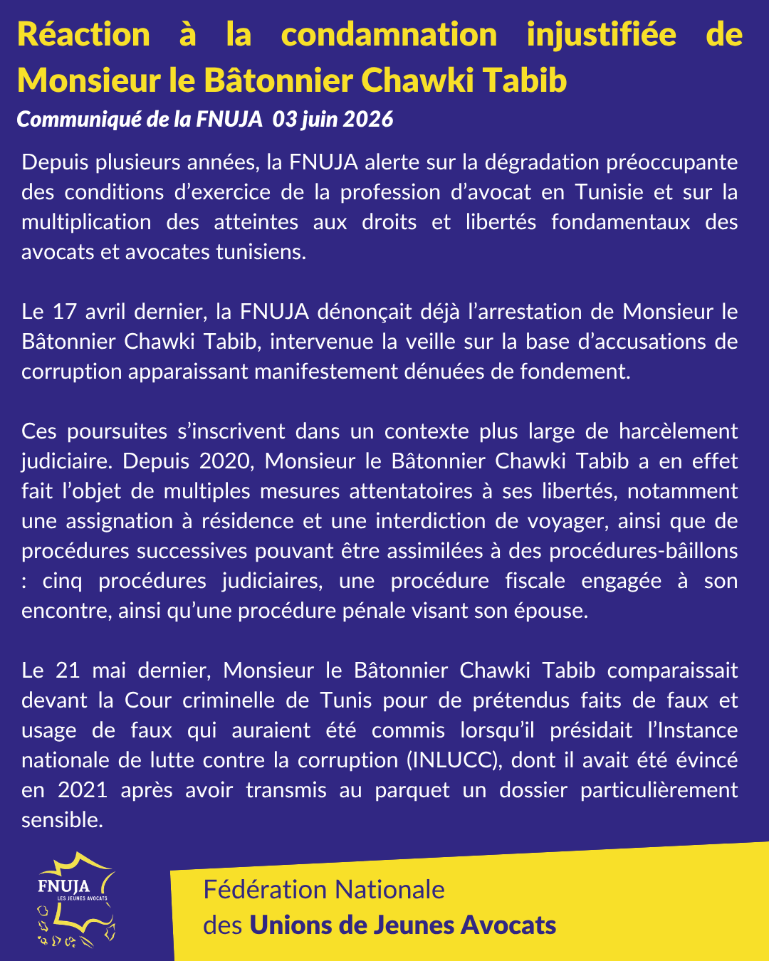 Soutien Monsieur Le B tonnier Chawki TABIB Soutien Monsieur Le B tonnier Chawki TABIB